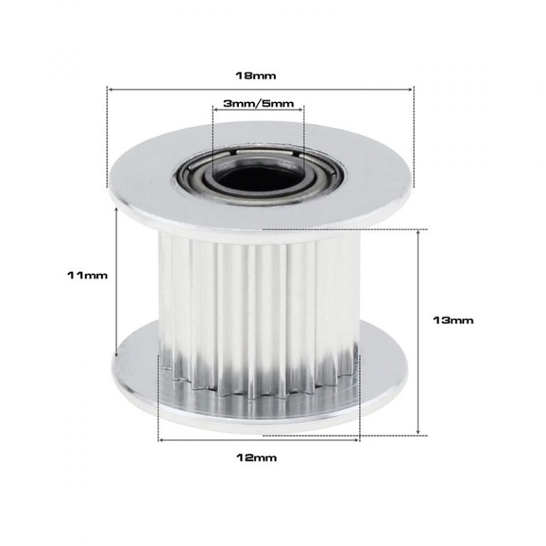 GT2 Idler Pulley 20 Tooth Toothless for 10mm Belt – 3D Printer CNC ...
